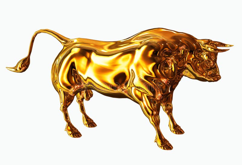 Gouden Stier stock illustratie. Illustration of symbool - 9269256