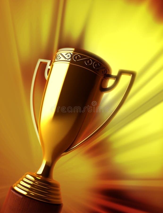 Gouden trofee stock afbeelding. Image of polijst, trofee - 14910609