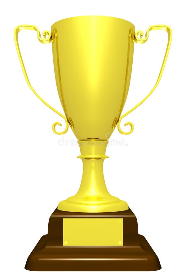 Gouden Trofee Op Witte Achtergrond Stock Illustratie - Illustration of ...