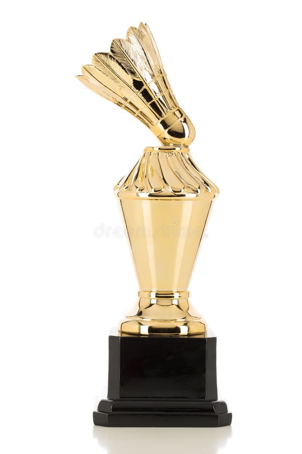 Gouden Trofee Van Een Badmintonshuttle Stock Foto - Image of winnaar ...