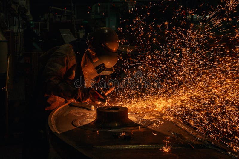 Gouging carbon sparks stock image. Image of danger, manufacturing ...