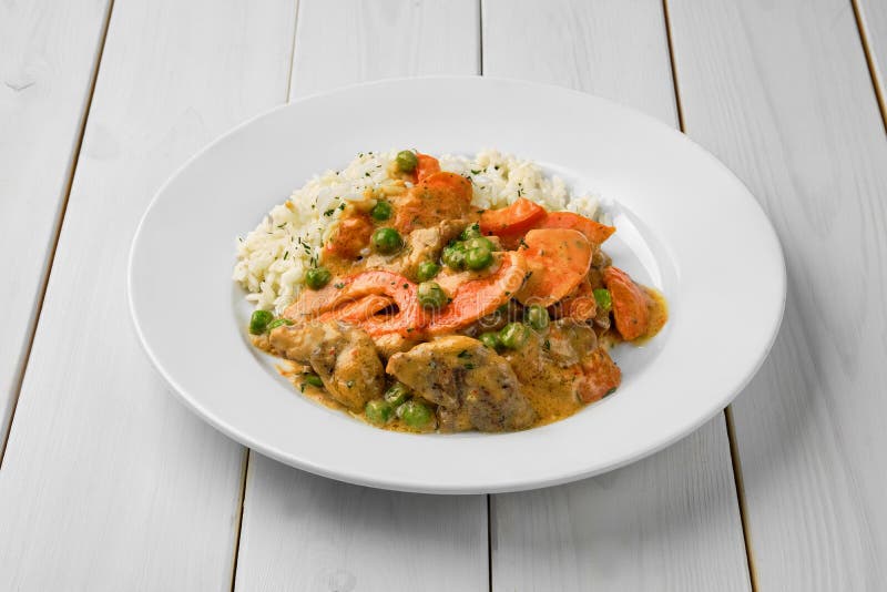 Goulash with Rice and Vegetables Stock Image - Image of healthy ...