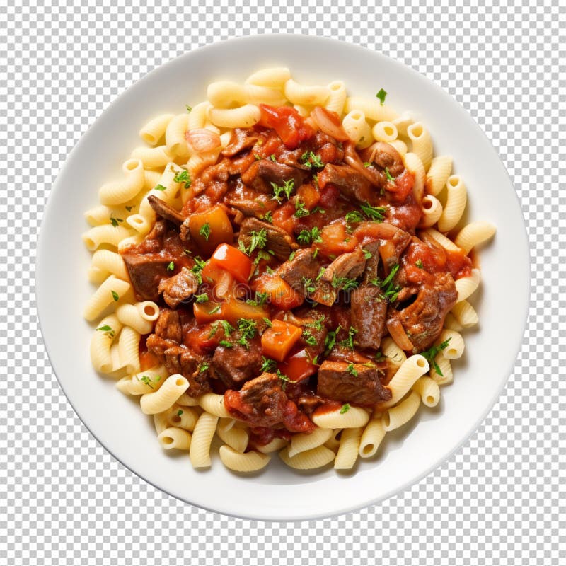 Goulash on a White Plate Top View Isolated on Transparent Background ...