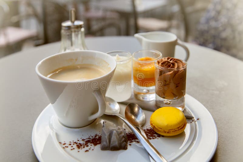 The Gourmand S Set in French Cafe Stock Image - Image of break, lunch ...