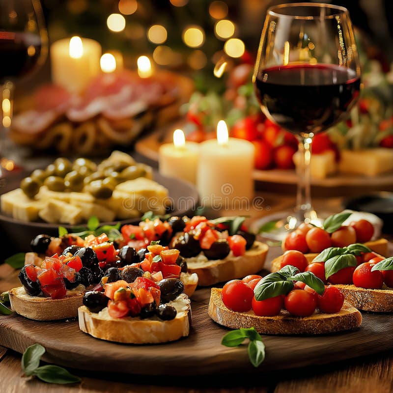 Gourmet Appetizer Spread stock illustration. Illustration of flavor ...