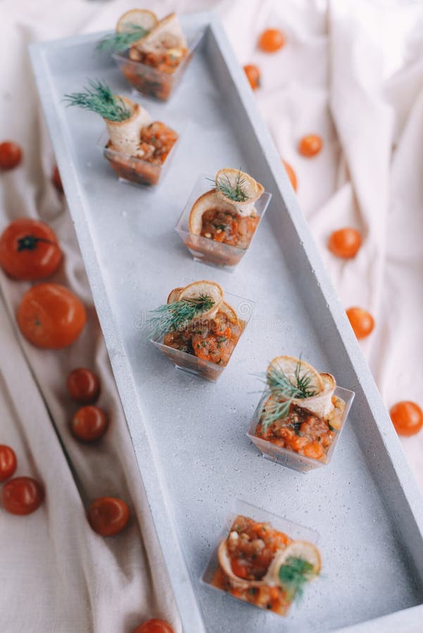 Gourmet Appetizers on Elegant Tray Stock Photo - Image of daoeuvres ...