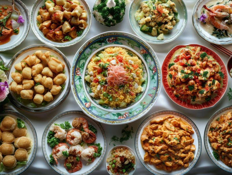 Gourmet Asian Buffet stock image. Image of vegetarian - 363312817