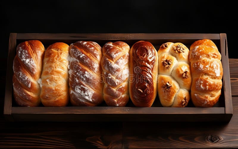 Gourmet Bread in Top-Down Perspective - Visual Delight. Generative by ...