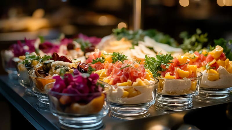 A Gourmet Buffet a Celebration of Freshness and Elegance Stock Photo ...