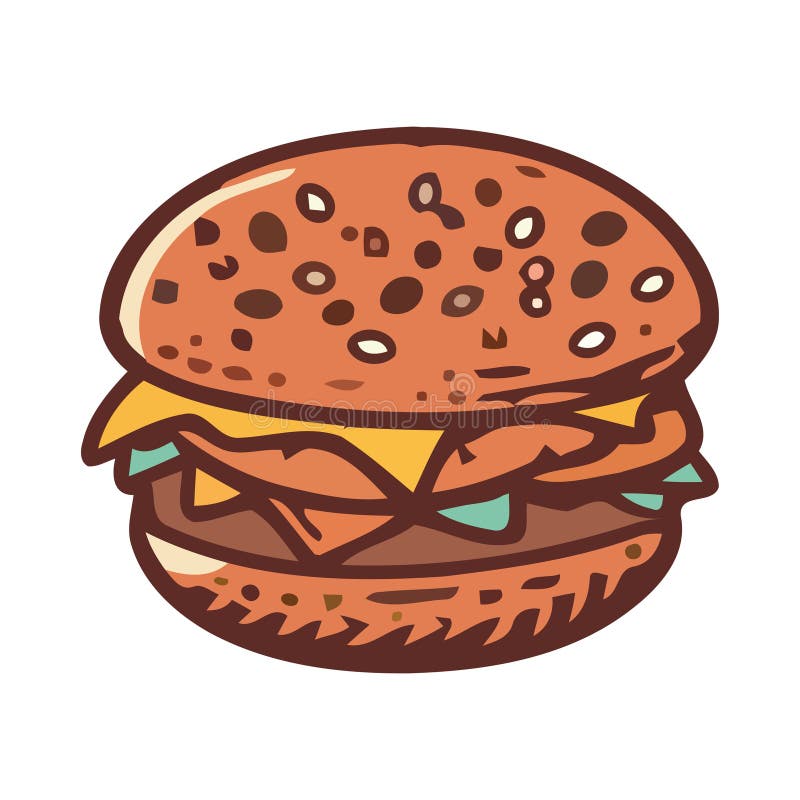 Gourmet Burger Icon Grilled Meat Stock Vector - Illustration of vector ...
