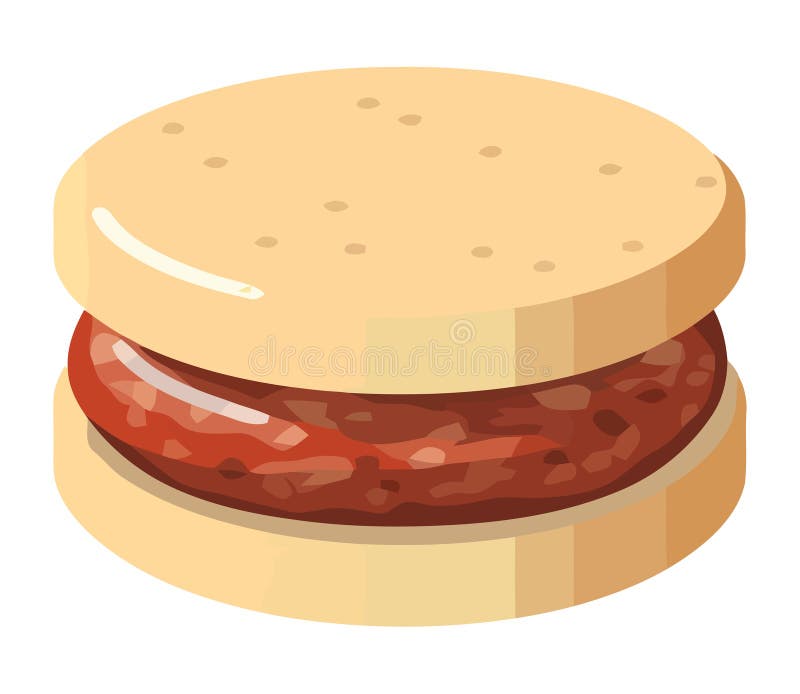 Gourmet Burger Meal with Fresh Meat Stack Stock Vector - Illustration ...