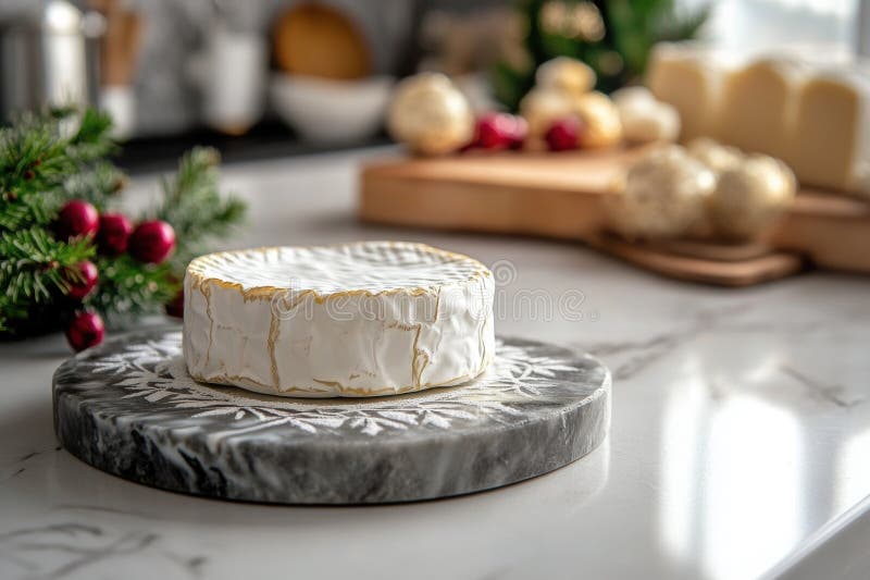 Gourmet Cheese Display, Brie Cheese on a Marble Board in a Modern ...