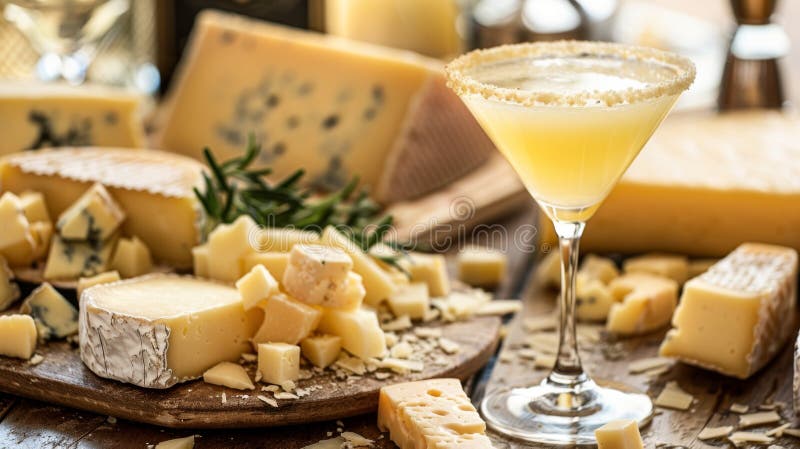 Gourmet Cheese Tasting with Elegant Cocktail Pairing Stock Image ...
