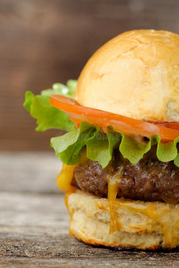 Gourmet cheeseburger stock photo. Image of homemade, natural - 52389936