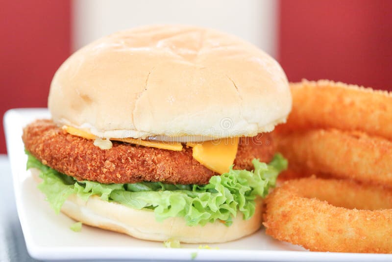 Gourmet Chicken Fillet Burger Stock Photo - Image of meal, meat: 67906372