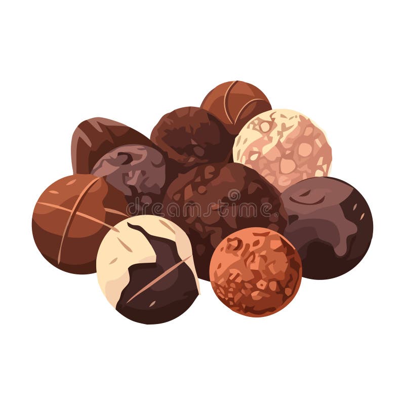 Gourmet Chocolate Balls in Vector Dessert Stock Vector - Illustration ...
