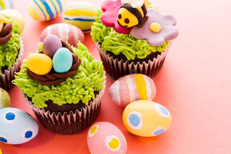 Easter cupcakes stock photo. Image of cream, pastrie - 287568350