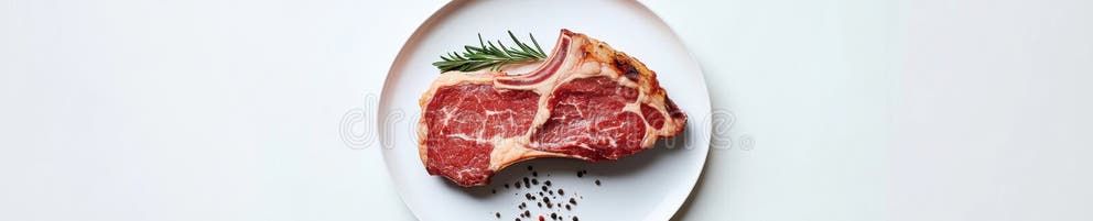 Gourmet Composition with Raw Tomahawk Steak and Aged Ham Display Stock ...