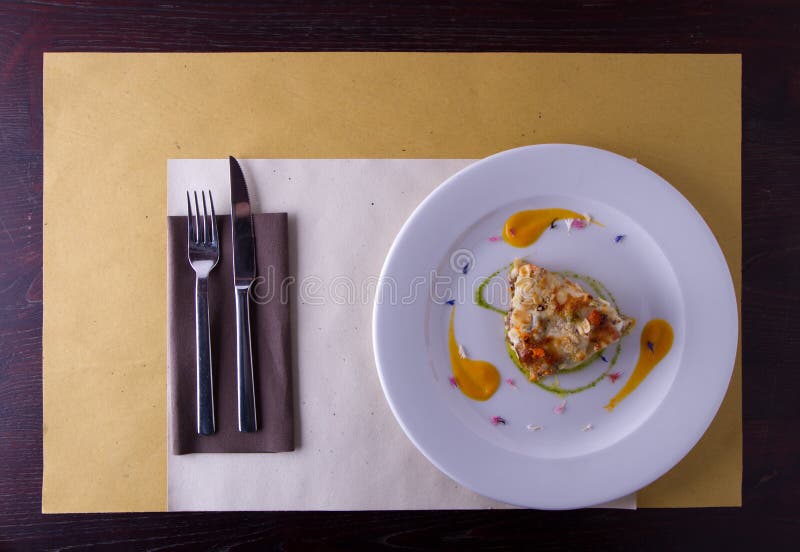 Gourmet course stock image. Image of italian, menu, cutlery - 92023229