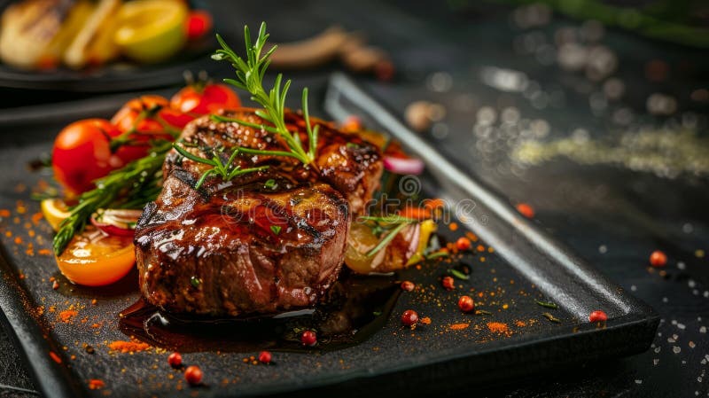 Gourmet Cuisine Displayed in a Visually Appealing Manner Stock ...