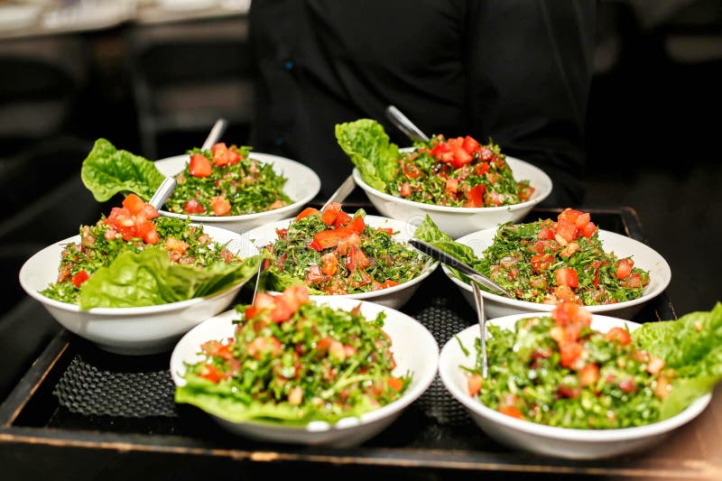 Gourmet Culinary Delights: an Array of Food Plates on a Table Stock ...