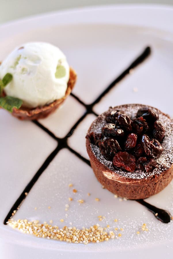 Gourmet Desert on the menu stock image. Image of chocolate - 27956481