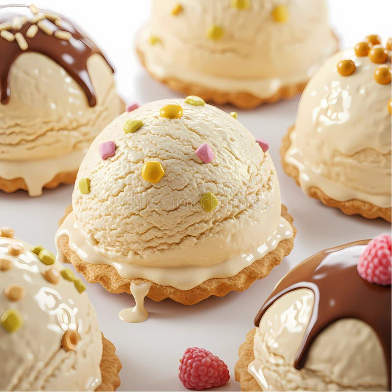 Gourmet Dessert with Abstract White and Brown Forms Stock Illustration ...