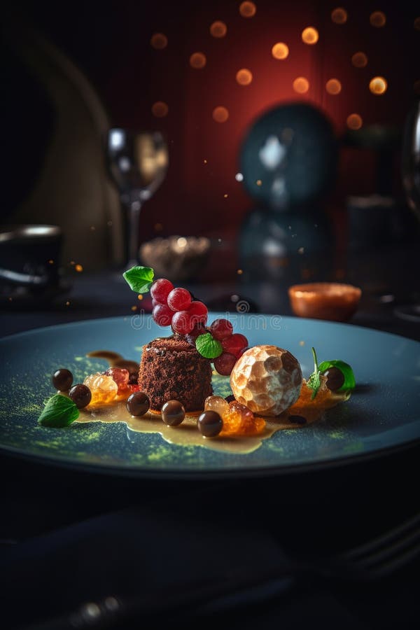 Gourmet Dessert with Original Serving from the Chef in a Famous ...