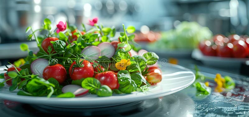Gourmet Dish Being Prepared in a High-end Restaurant Kitchen 3d Render ...