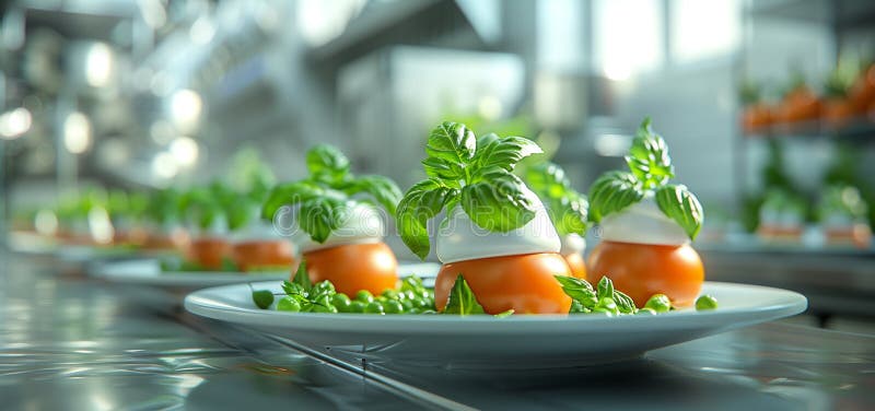 Gourmet Dish Being Prepared in a High-end Restaurant Kitchen 3d Render ...