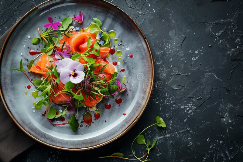 Gourmet Dish Delicately Plated. by Generative Ai Stock Illustration ...