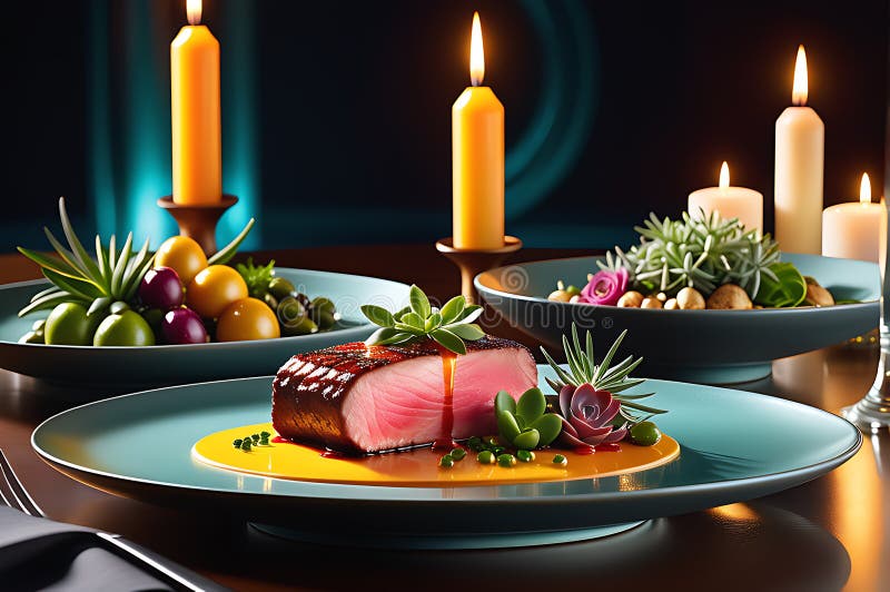 Gourmet Dish Elegantly Presented on Fine Dining Tableware - Gastronomic ...