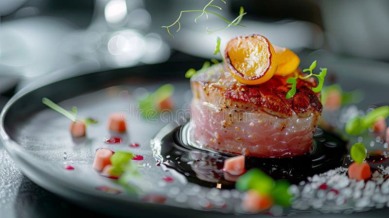 Gourmet Dish from Michelin Restaurant As Background Stock Illustration ...