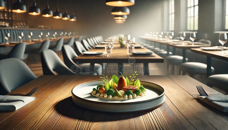 Gourmet Dish on Restaurant Table, Typical in a Restaurant Setting Stock ...