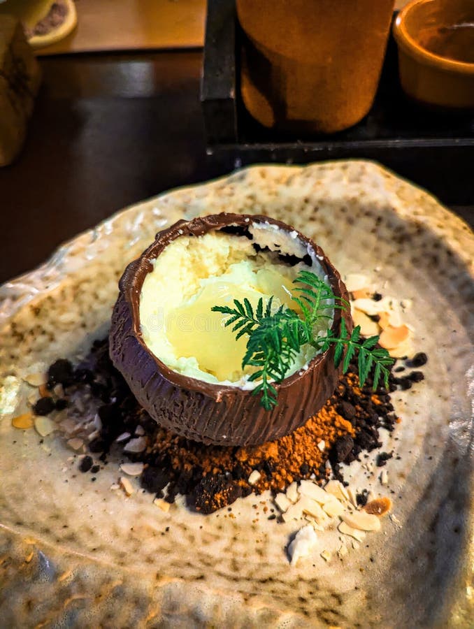 Gourmet Dish Served Tree Bark Plate Stock Photos - Free & Royalty-Free ...