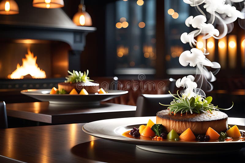 Gourmet Dish in an Upscale Restaurant - Expertly Plated with a Balance ...