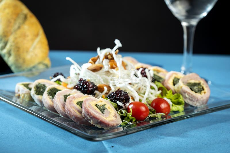 Gourmet Dishes on the Restaurant Bar Table Stock Image - Image of ...