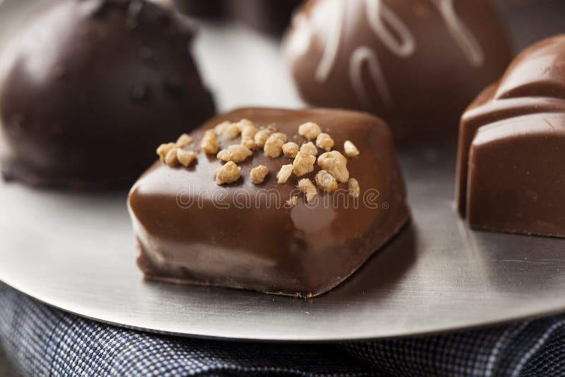 Gourmet Fancy Dark Chocolate Truffle Candy Stock Photo - Image of mini ...