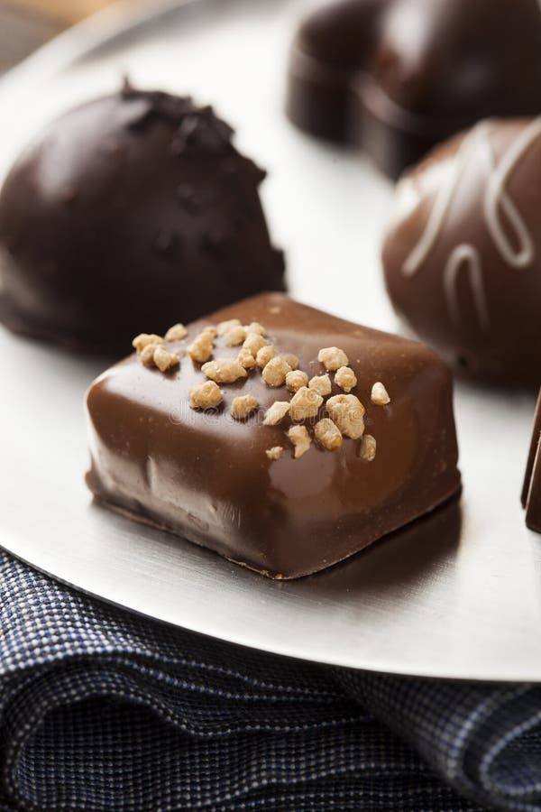Gourmet Fancy Dark Chocolate Truffle Candy Stock Image - Image of ...