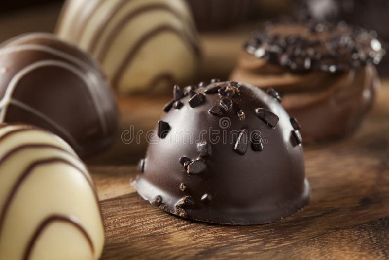 Gourmet Fancy Dark Chocolate Truffle Candy Stock Image - Image of ...