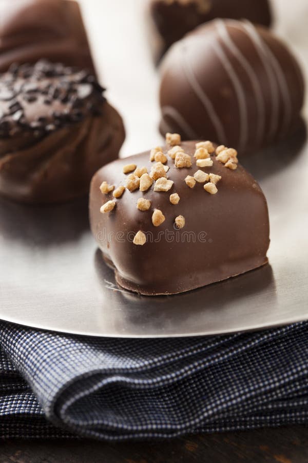 Gourmet Fancy Dark Chocolate Truffle Candy Stock Photo - Image of candy ...
