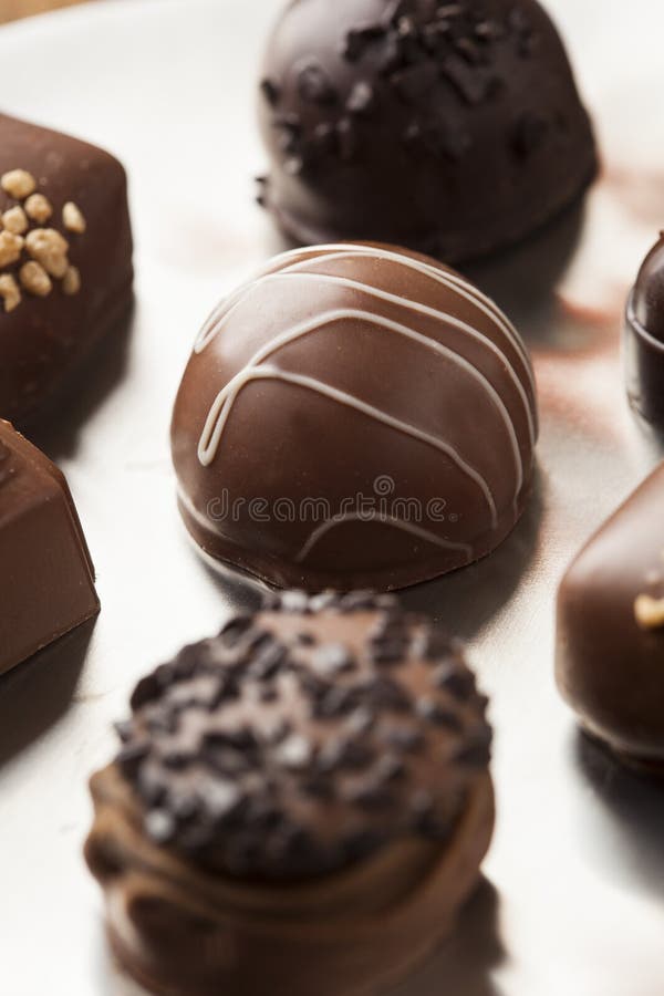 Gourmet Fancy Dark Chocolate Truffle Candy Stock Image - Image of ...