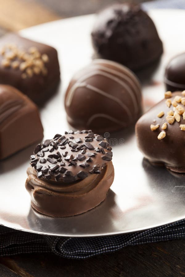 Gourmet Fancy Dark Chocolate Truffle Candy Stock Image - Image of size ...