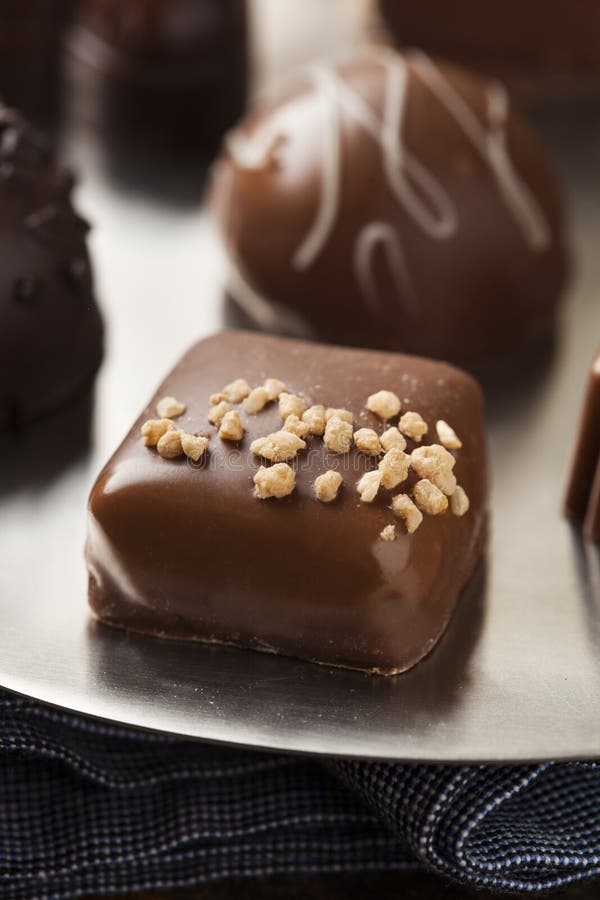 Gourmet Fancy Dark Chocolate Truffle Candy Stock Photo - Image of round ...