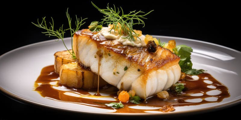 Gourmet Fish Fillet, High Quality Dish Stock Illustration ...