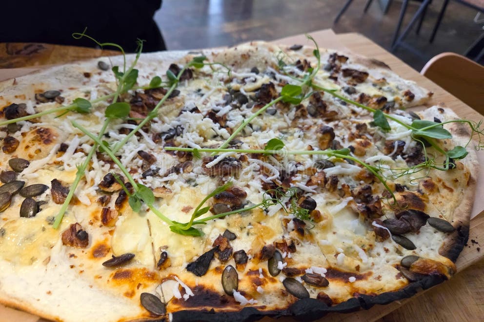 Gourmet Grilled Flatbread with Fresh Herbs and Seeds for Culinary ...