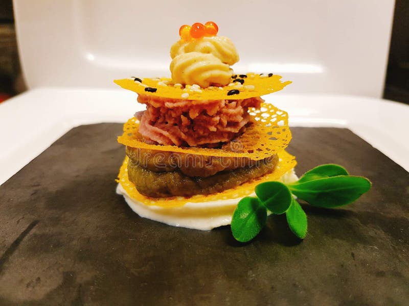 Gourmet Menu Fine Dining editorial stock photo. Image of food - 140453458