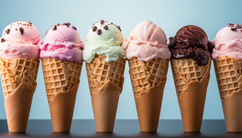Gourmet Ice Cream Cones, a Summer Indulgence of Sweet Refreshment ...