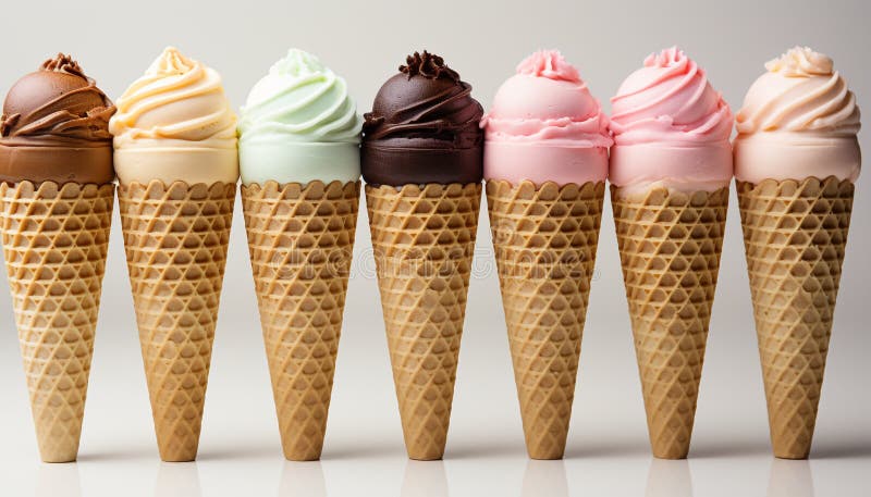 Gourmet Ice Cream Cones, a Sweet Summer Indulgence Generated by AI ...