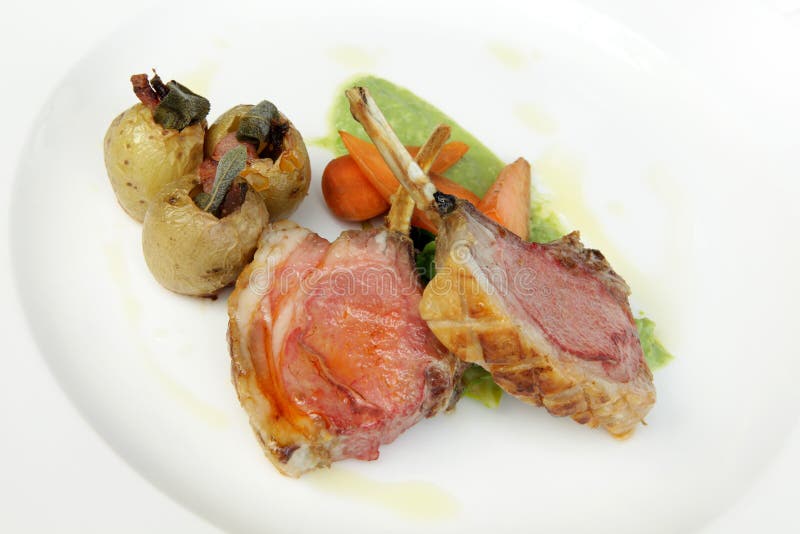 Rare lamb chops stock image. Image of nourishment, nutritional - 84355425